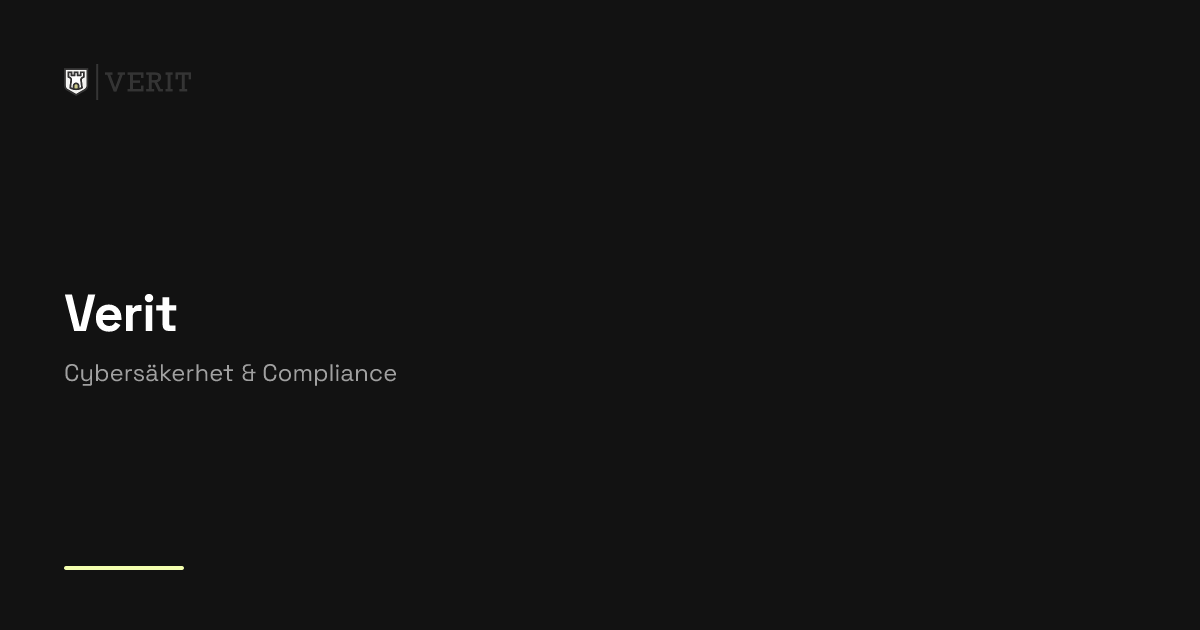 Verit | Cybersäkerhet & Compliance för samhällsviktiga verksamheter